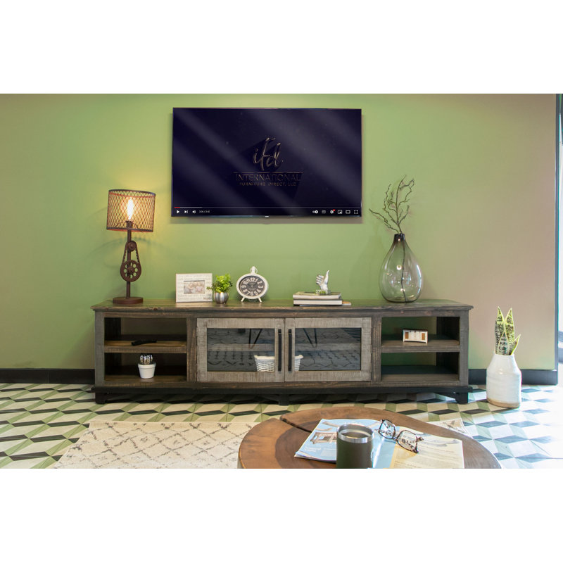 International Furniture Direct Loft Brown 2 Doors & Shelves, 93" TV ...