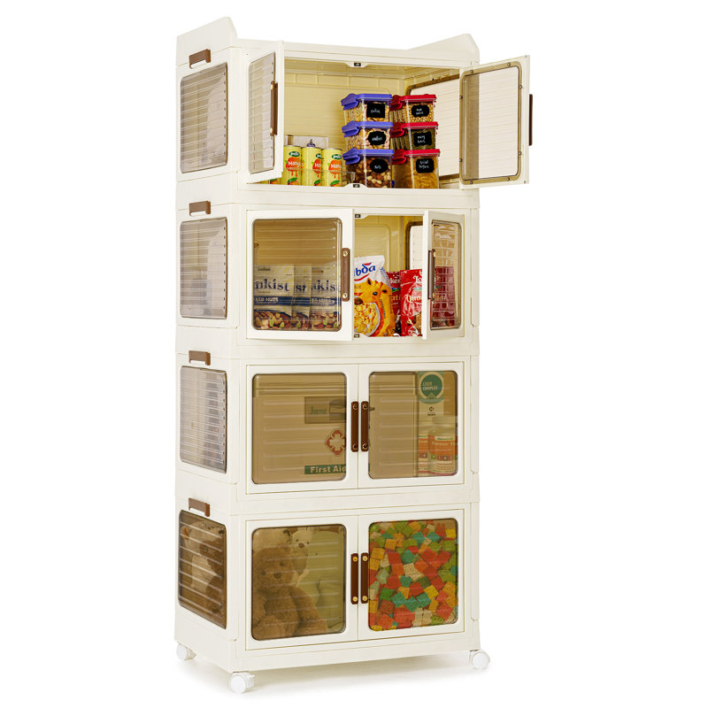 WFX Utility™ Stackable Foldable Storage Bins with Lids and Wheels 4 ...