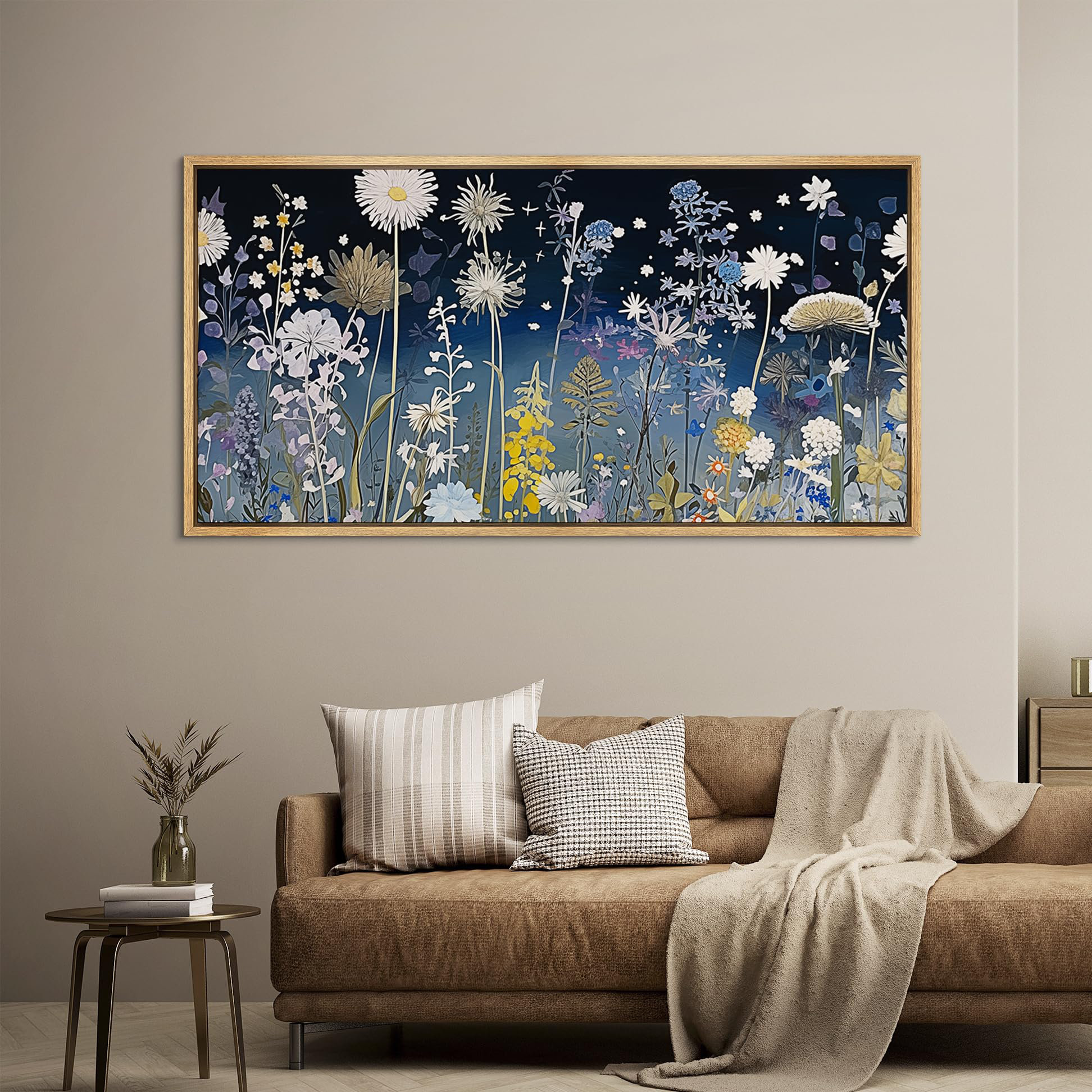 IDEA4WALL Vibrant Wildflower Midnight Flora Fantasy Framed On Canvas ...