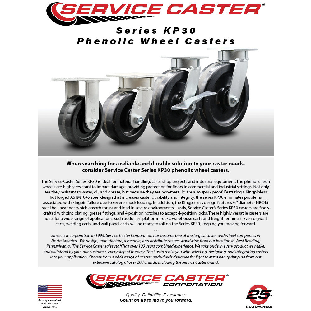 Service Caster Kingpinle Swivel Caster Set with | Wayfair