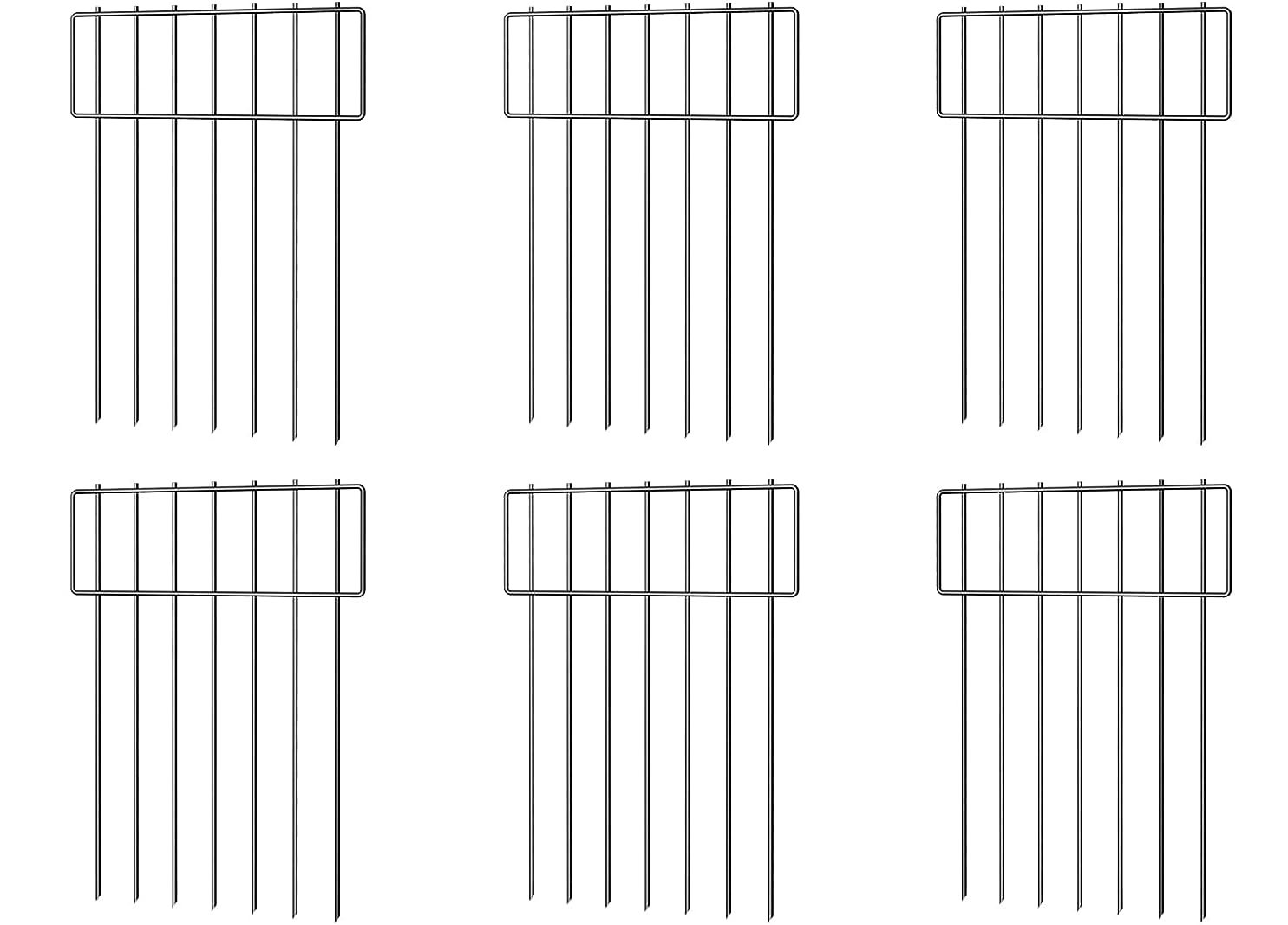 BTY 16.7'' H x 12'' W Black Metal Fencing with 6 Panel(s) Included ...