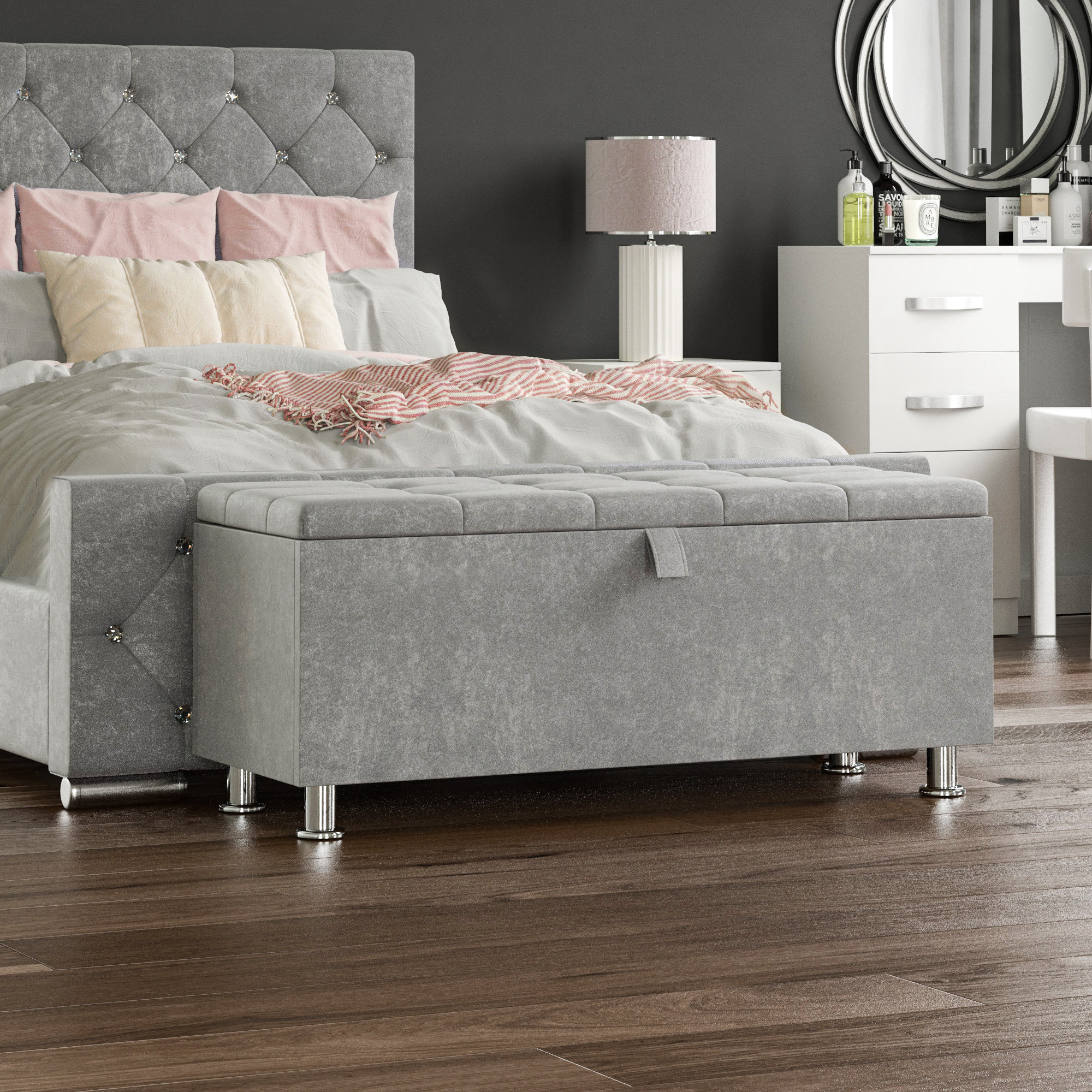 17 Stories Amrin Upholstered Storage Ottoman, Toy Storage, Stool, Seat ...