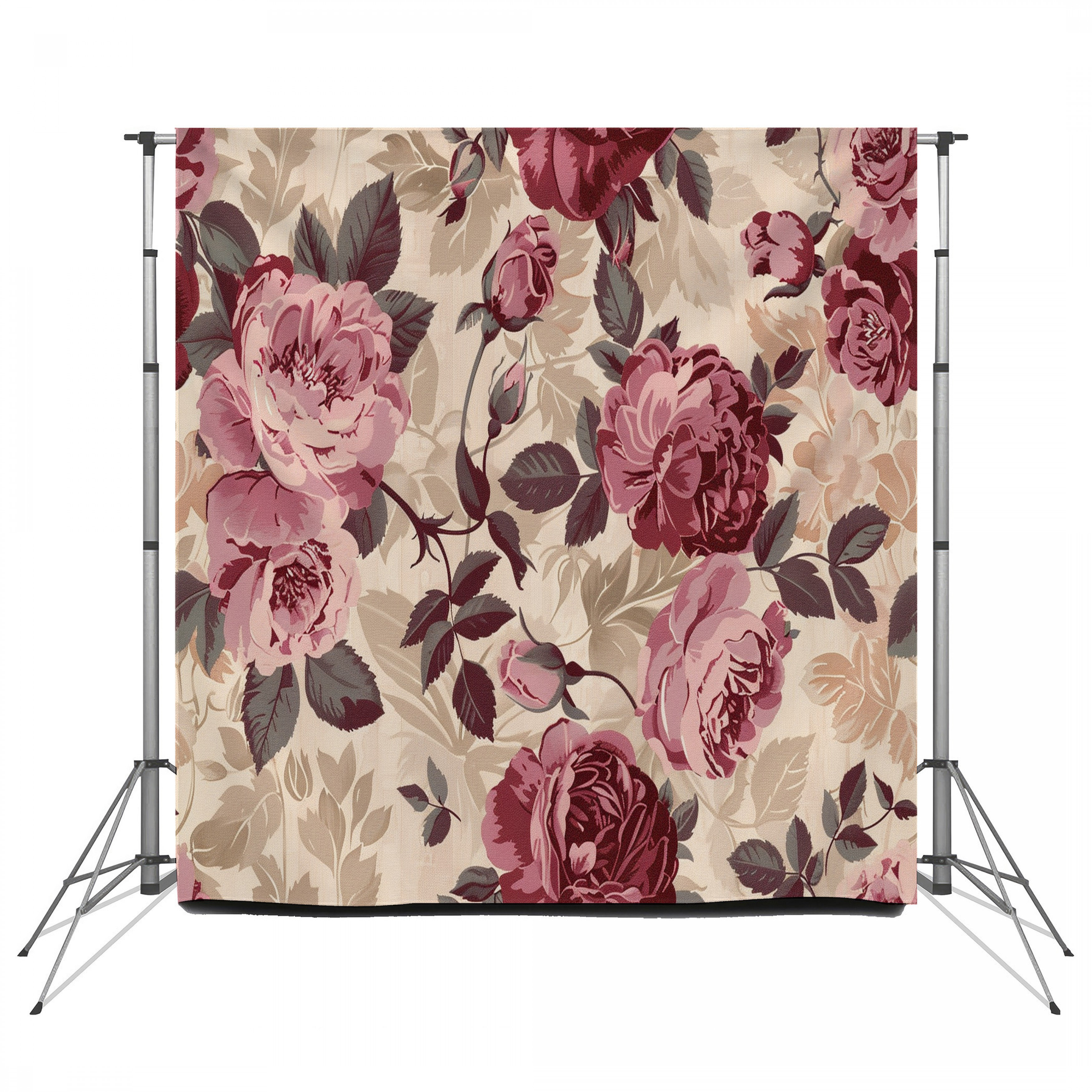 VisionDecor Romantic Florals Backdrop Floral Large Elegant Photo ...