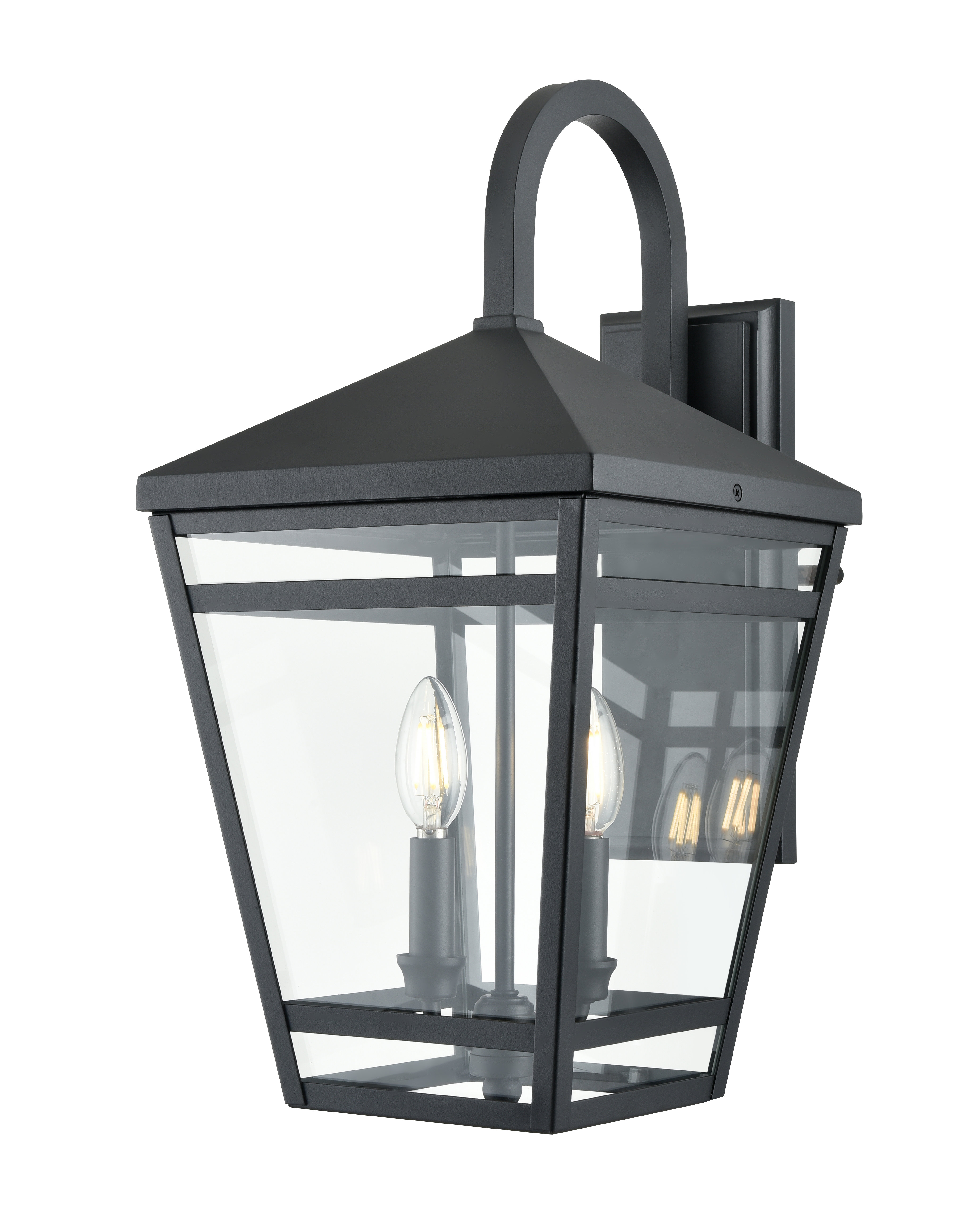 Lark Manor™ Dafin 2 Light Outdoor Wall Sconce in Textured Black with ...