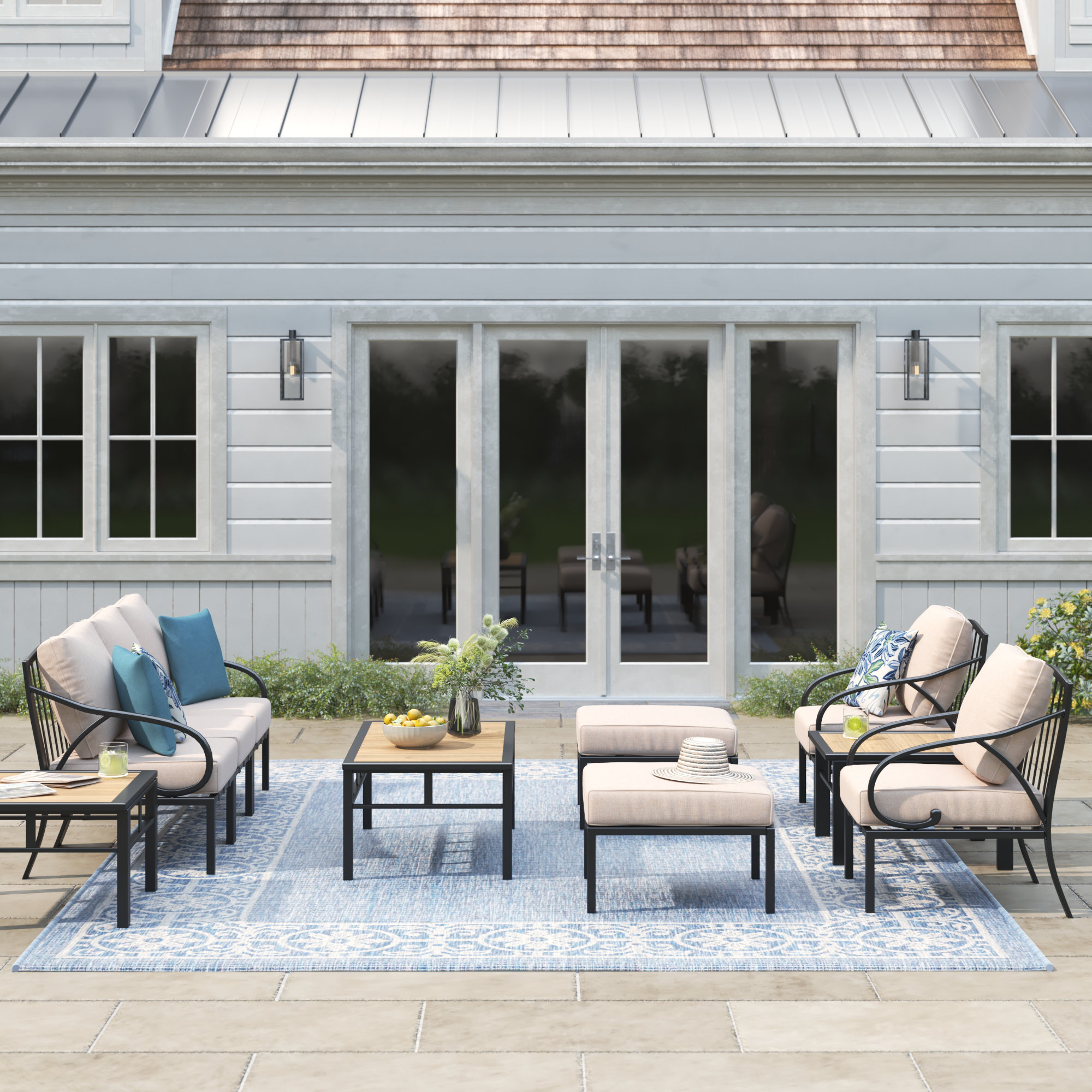 Lark Manor Torpoint 10-Piece Outdoor Metal Conversation Set - Wayfair ...
