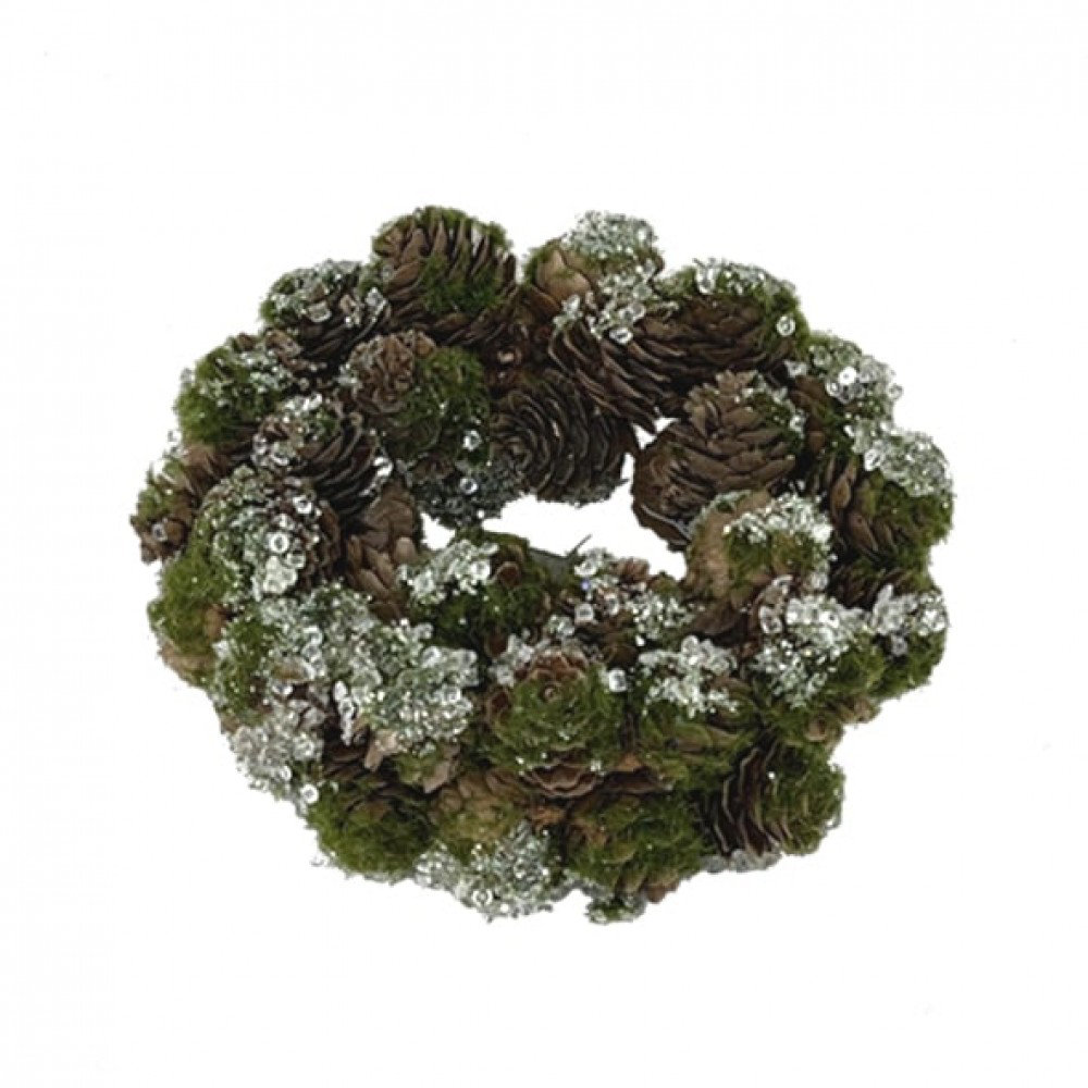 The Holiday Aisle® Iced Pine Cone Wreath Ornament | Wayfair