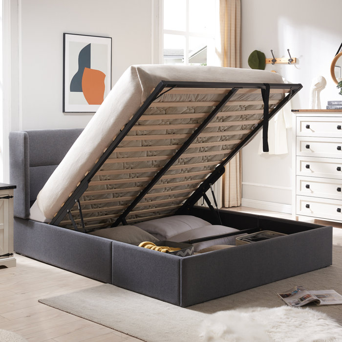 Latitude Run® Gaillarde Hydraulic Lift Up Storage Upholstered Platform ...