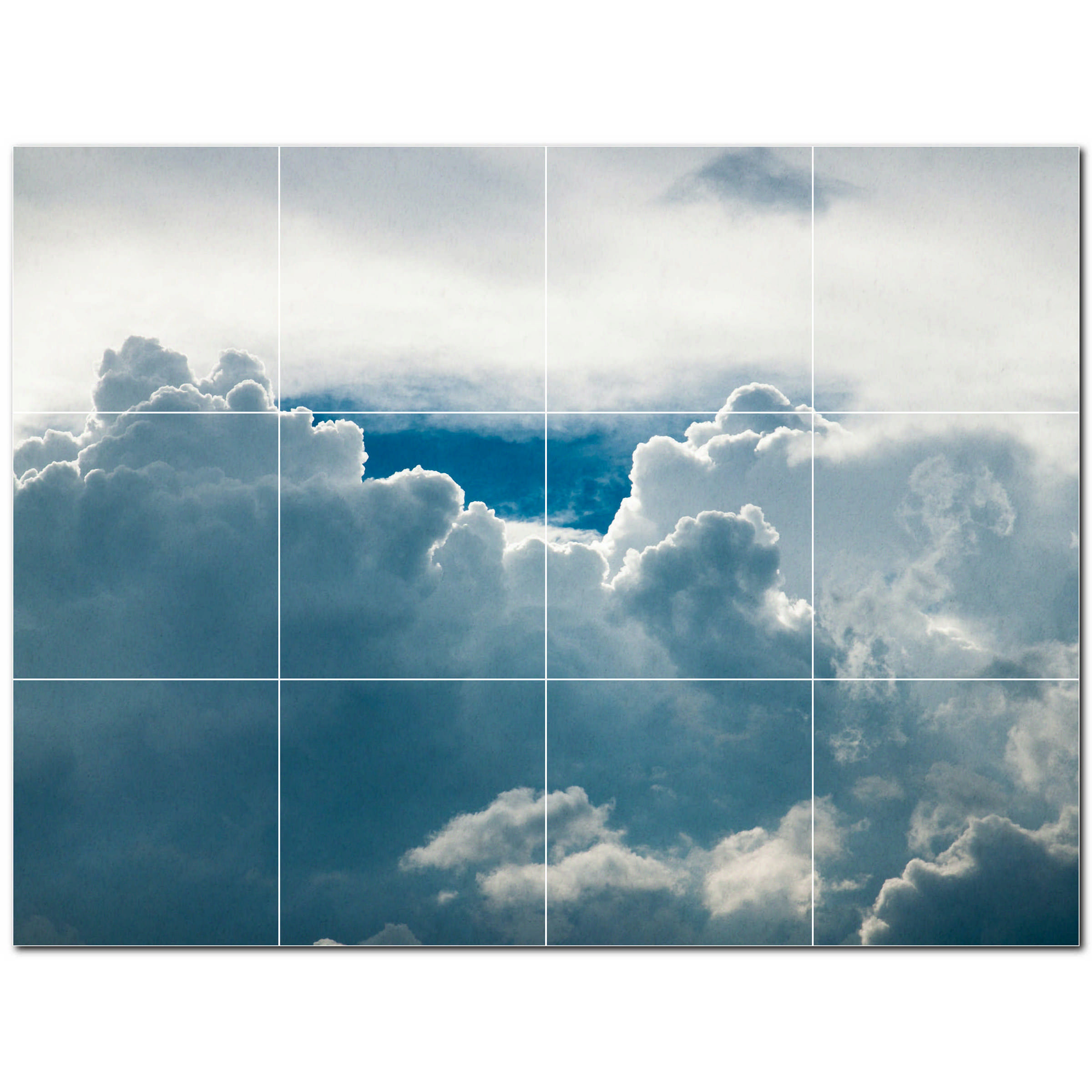 Picture-Tiles.com 32" x 24" Ceramic Clouds Photo Decorative Mural Tile ...