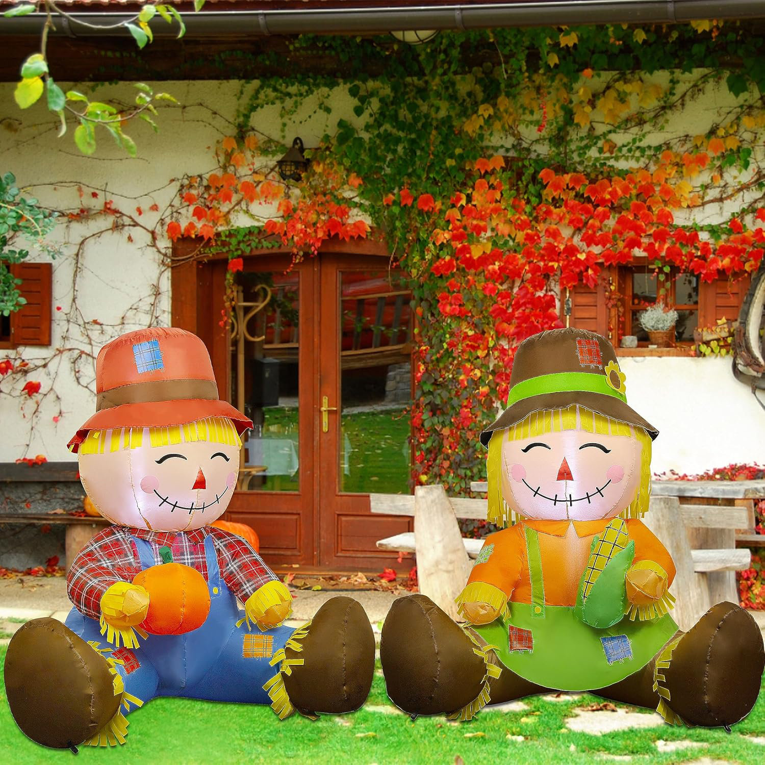 The Holiday Aisle® 3.3FT Fall Inflatable Decoration, Set Of 2 Air Blown ...