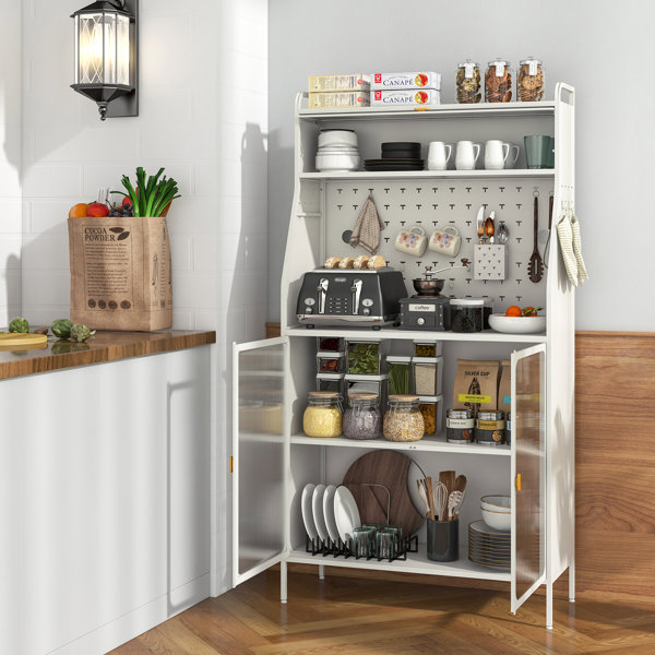 Lark Manor™ 5-Tier Metal Baker's Rack Kitchen Pantry Cabinet W/ See ...