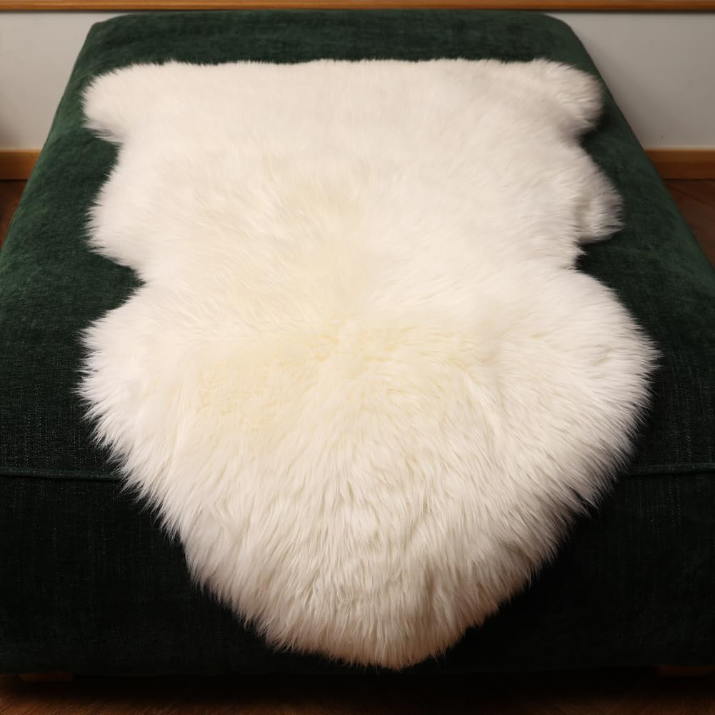 Everly Quinn Genuine Sheepskin Area Rug Wool Rug Fur Carpet Fluffy ...