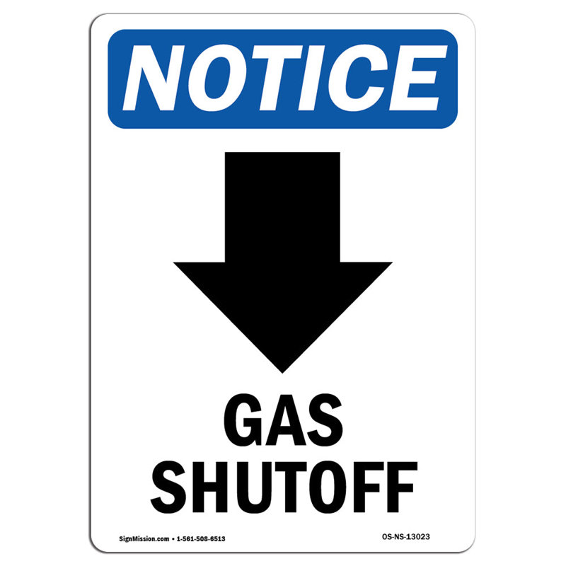 SignMission Gas Shutoff Sign | Wayfair
