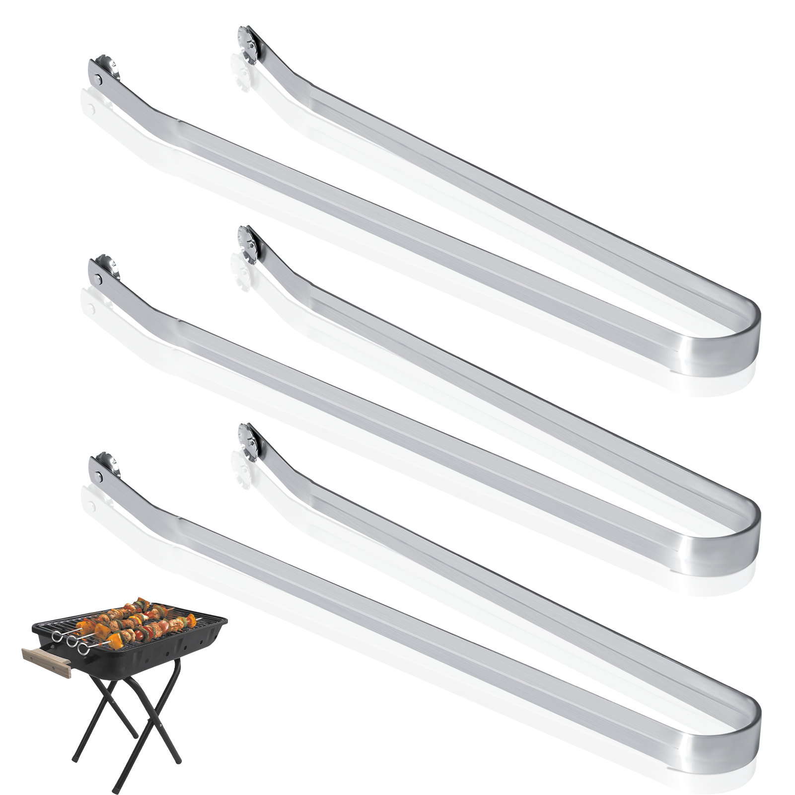 YZBAO Metal Tongs For Cooking, Extra Long Grill Tongs For Outdoor Grill ...