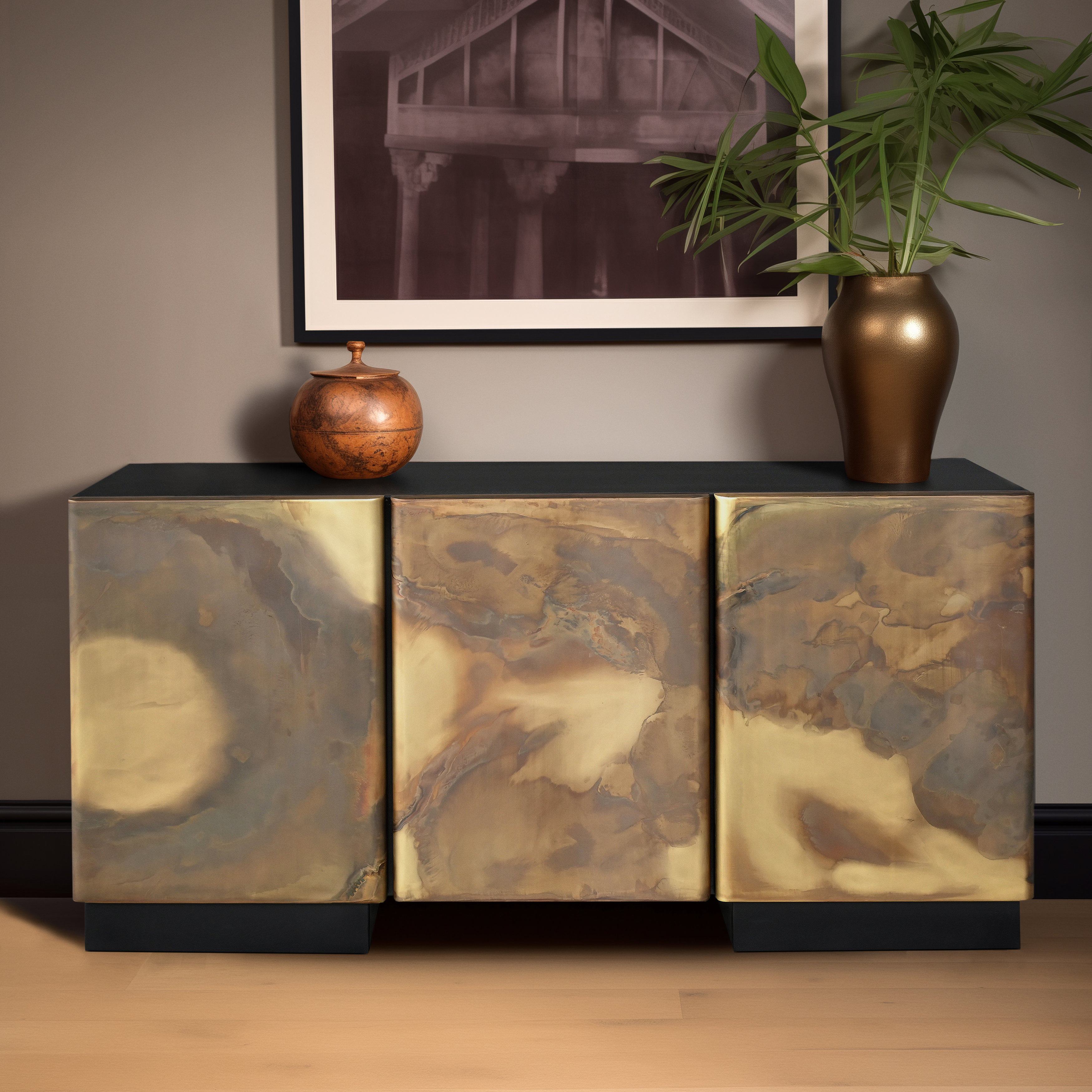 Orren Ellis Luxurious 60-Inch Brown Mango Wood Sideboard Elegant Home ...