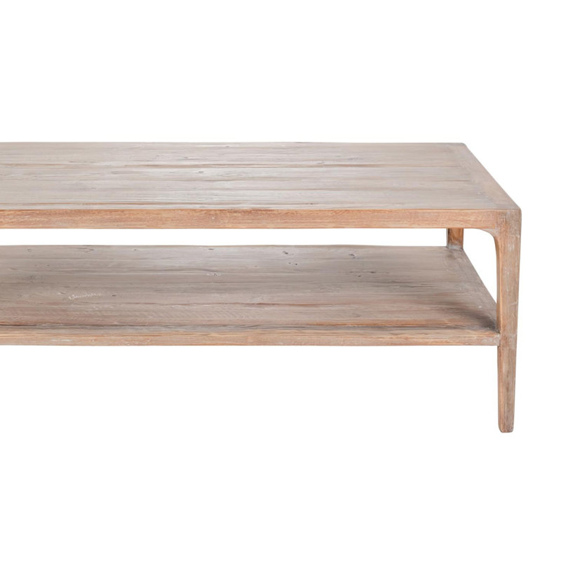 Benjara Tuley Coffee Table, Storage Shelf, Reclaimed Pine Wood, Gray ...