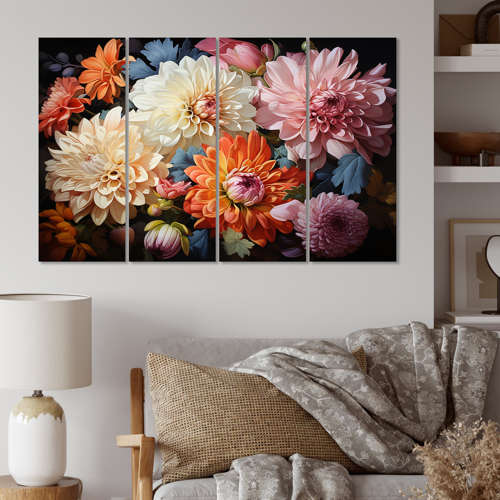 Winston Porter Mums Mums In Bloom I On Canvas 4 Pieces Print | Wayfair