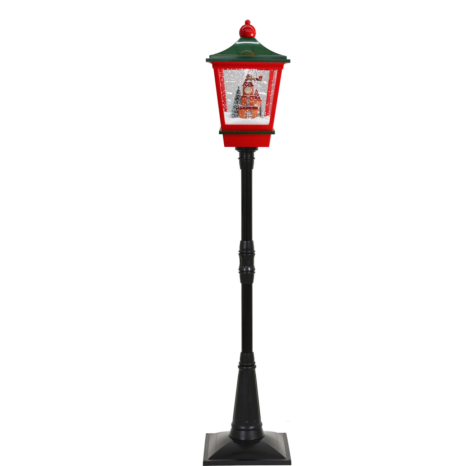 Fraser Hill Farm Musical Street Lamp with Flying Santa Lighted Display ...
