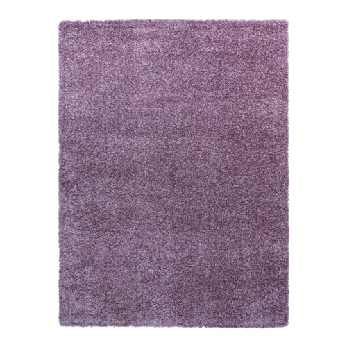 Gertmenian Thayer Solid Lilac Plush Shag Indoor Area Rug | Wayfair