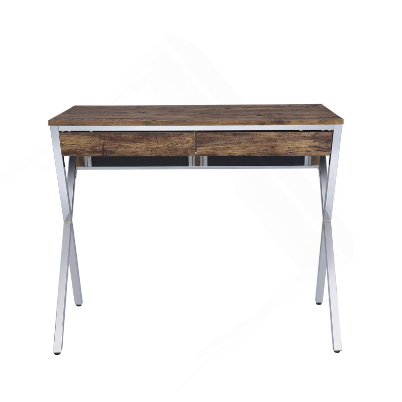 Trent Austin Design® Callers Desk, Weathered Oak & Chrome 92340 | Wayfair