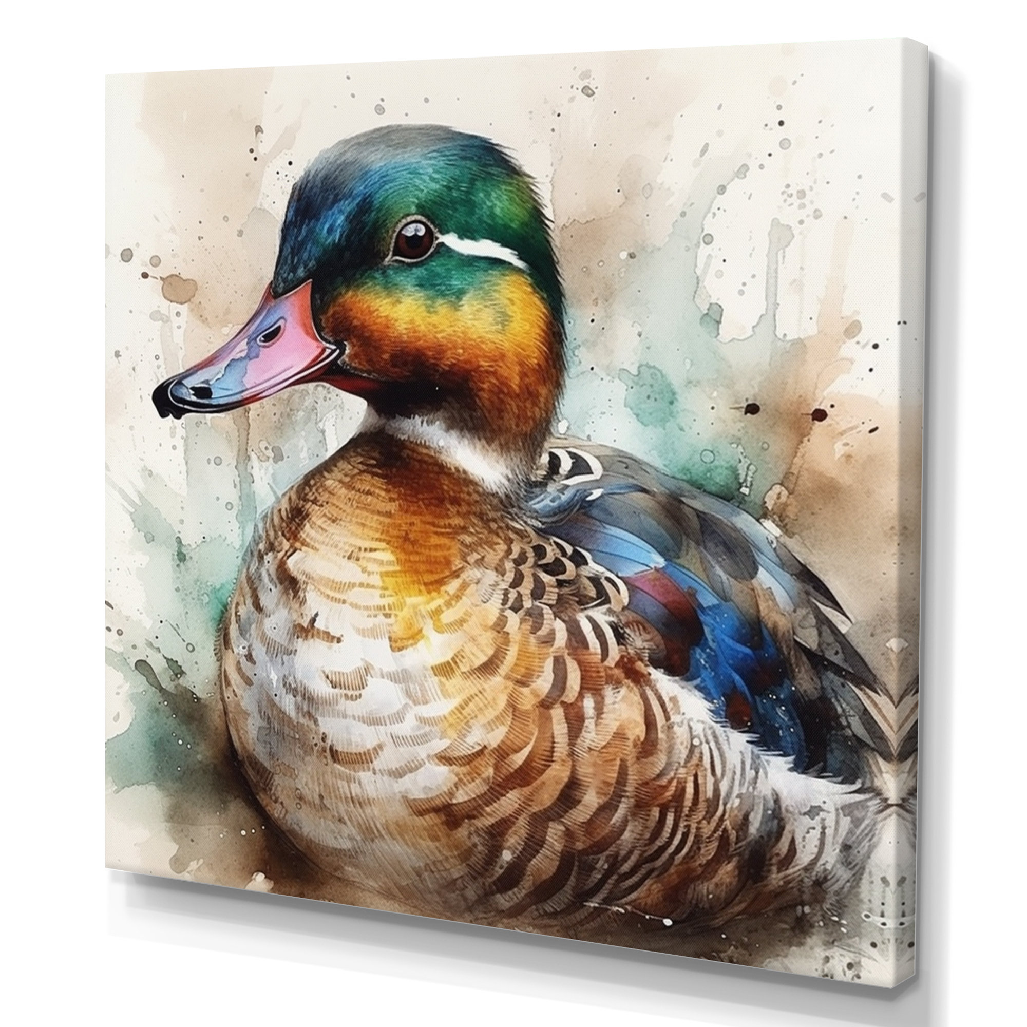 August Grove® Magnificent_Male Duck II - Duck Canvas Print | Wayfair