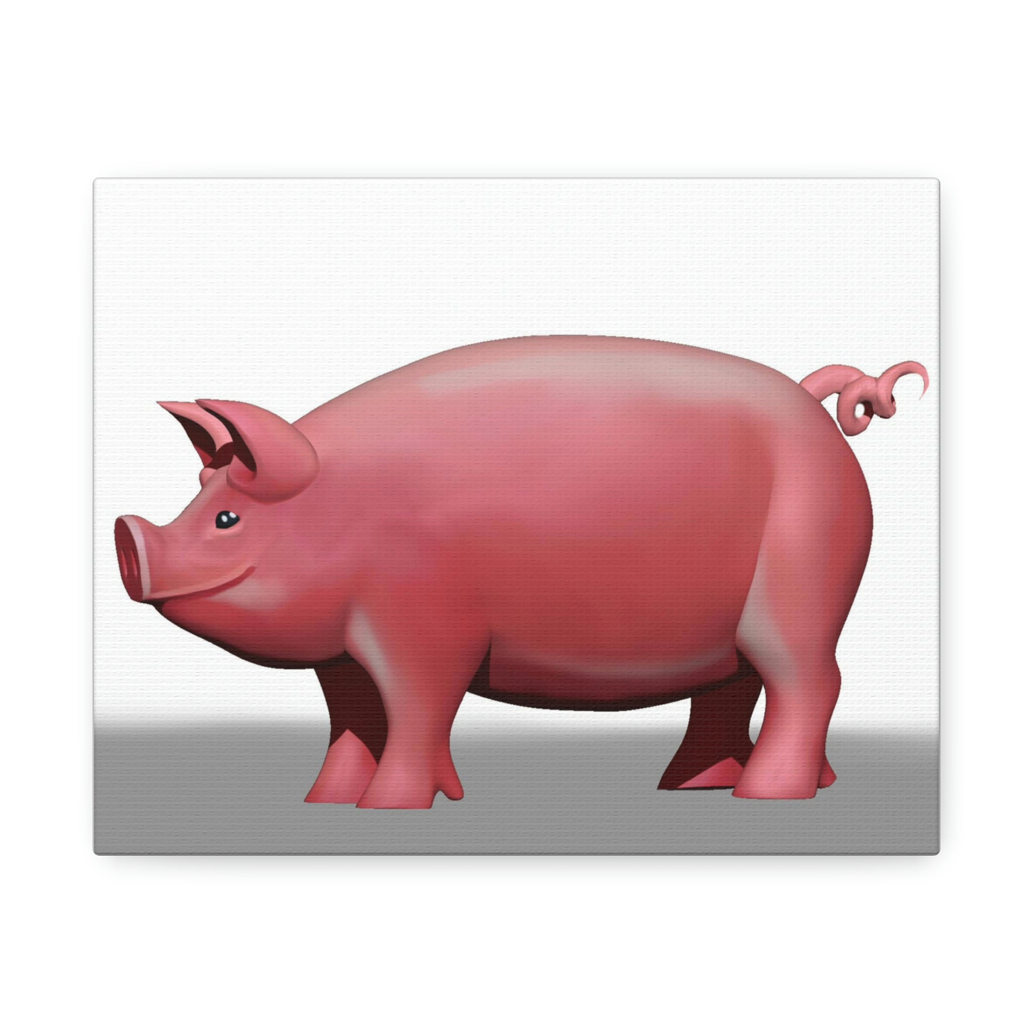 Gracie Oaks Pig Stretched - Unframed Illustration on Canvas | Wayfair