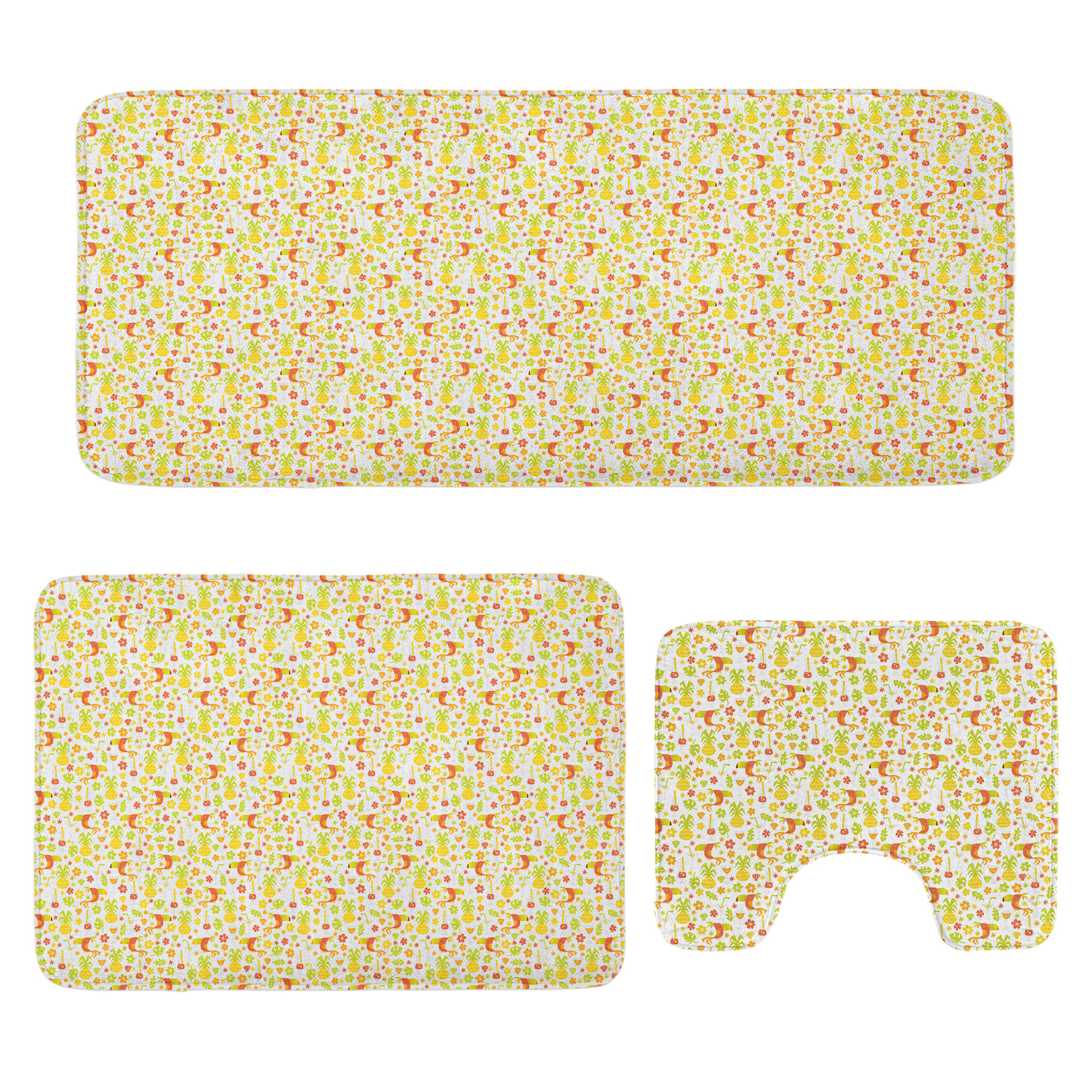 East Urban Home Luau Bathroom Rug Set 3 Pieces U-Shape & Rectangle Mats ...