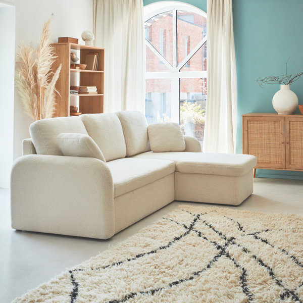 17 Stories Narcisco 3 Seater Modular Corner Sofa Bed with Storage ...