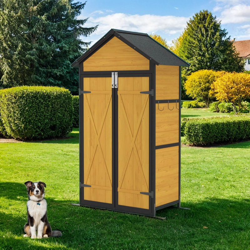 Bantam Interiors Outdoor Weatherproof Storage Shed with Removable ...