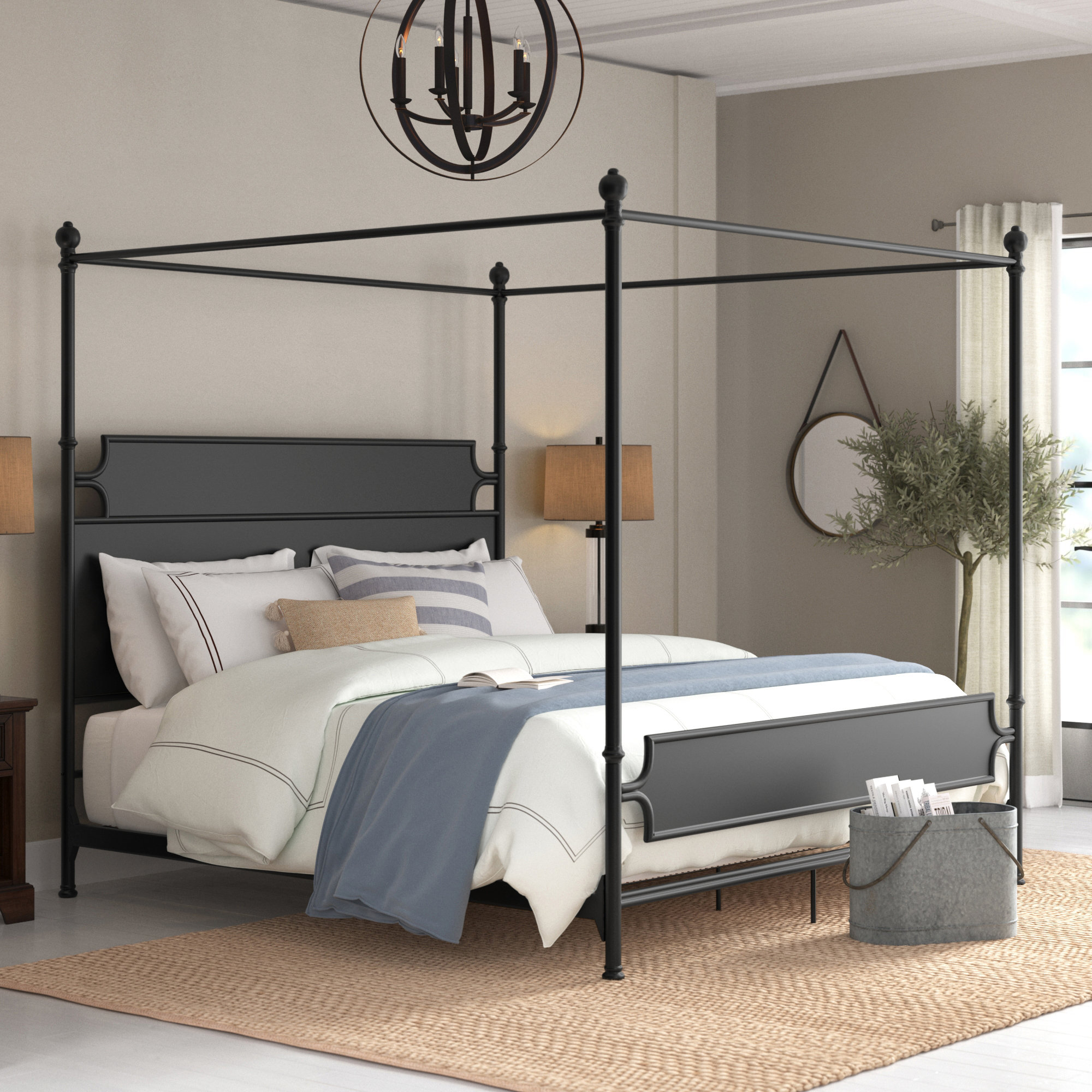 Three Posts™ Clinchport Low Profile Canopy Bed & Reviews | Wayfair