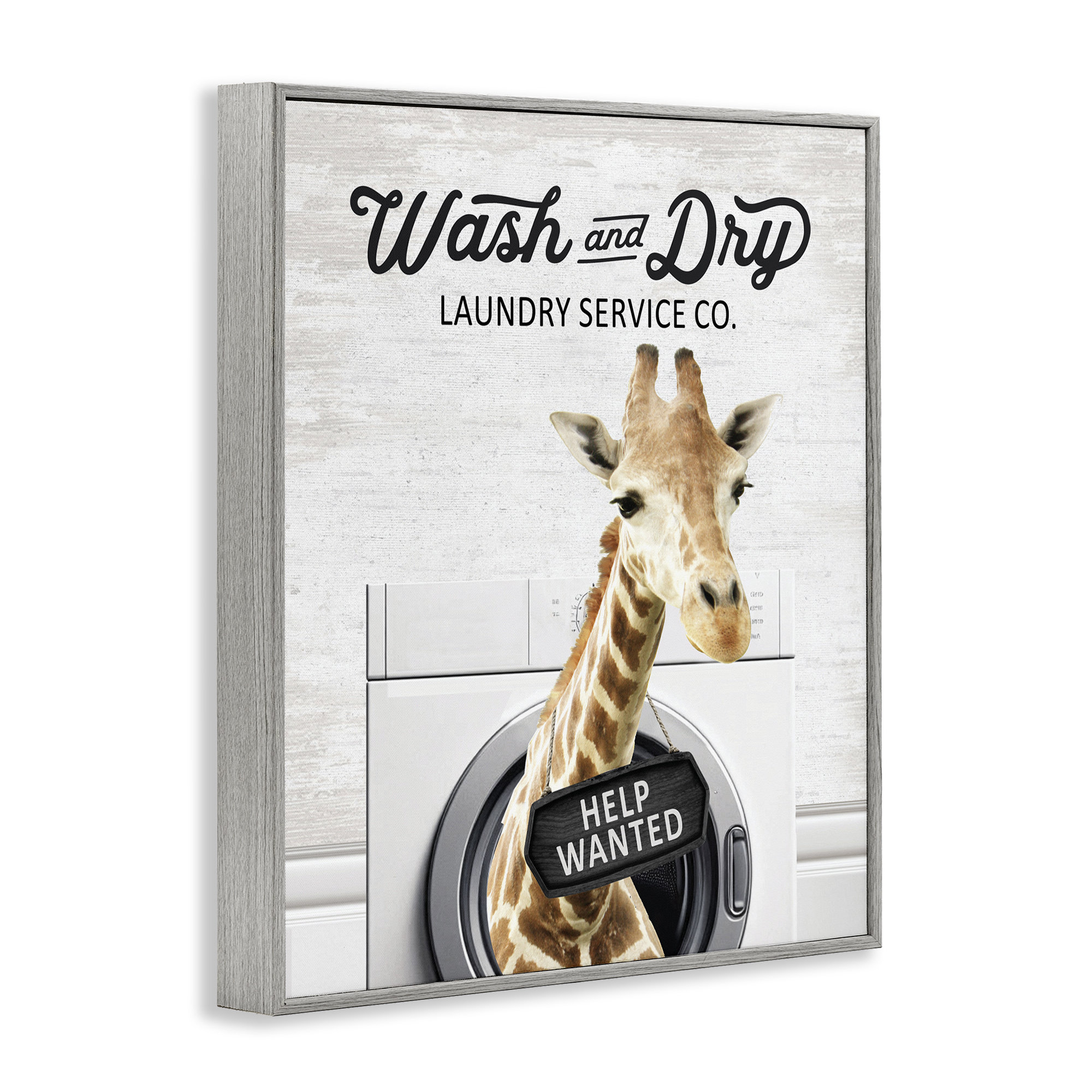 Ophelia & Co. Wash & Dry Laundry Giraffe Framed Giclee, design by ...