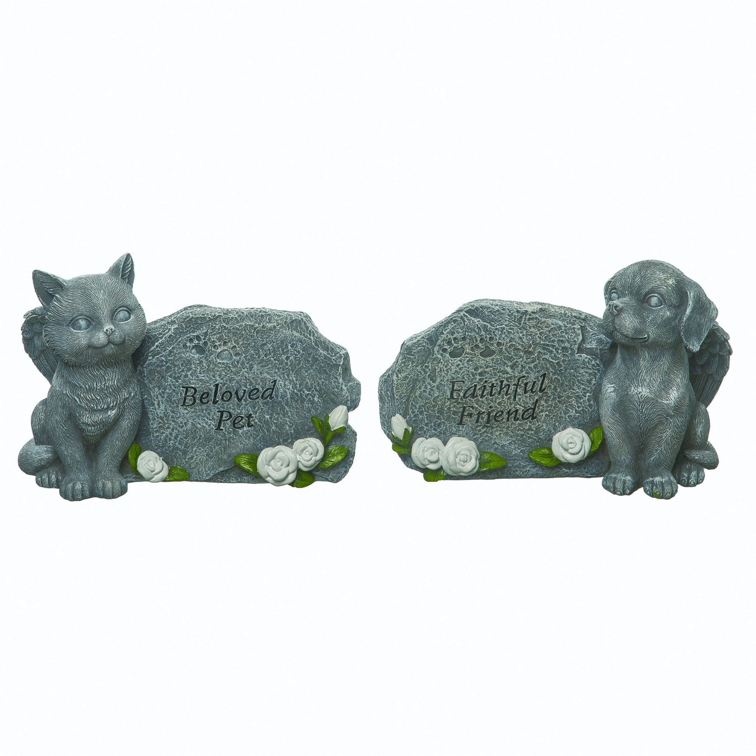Dakota Fields Resin Pet Memorial Garden Stone Set of 2 Spring Home ...
