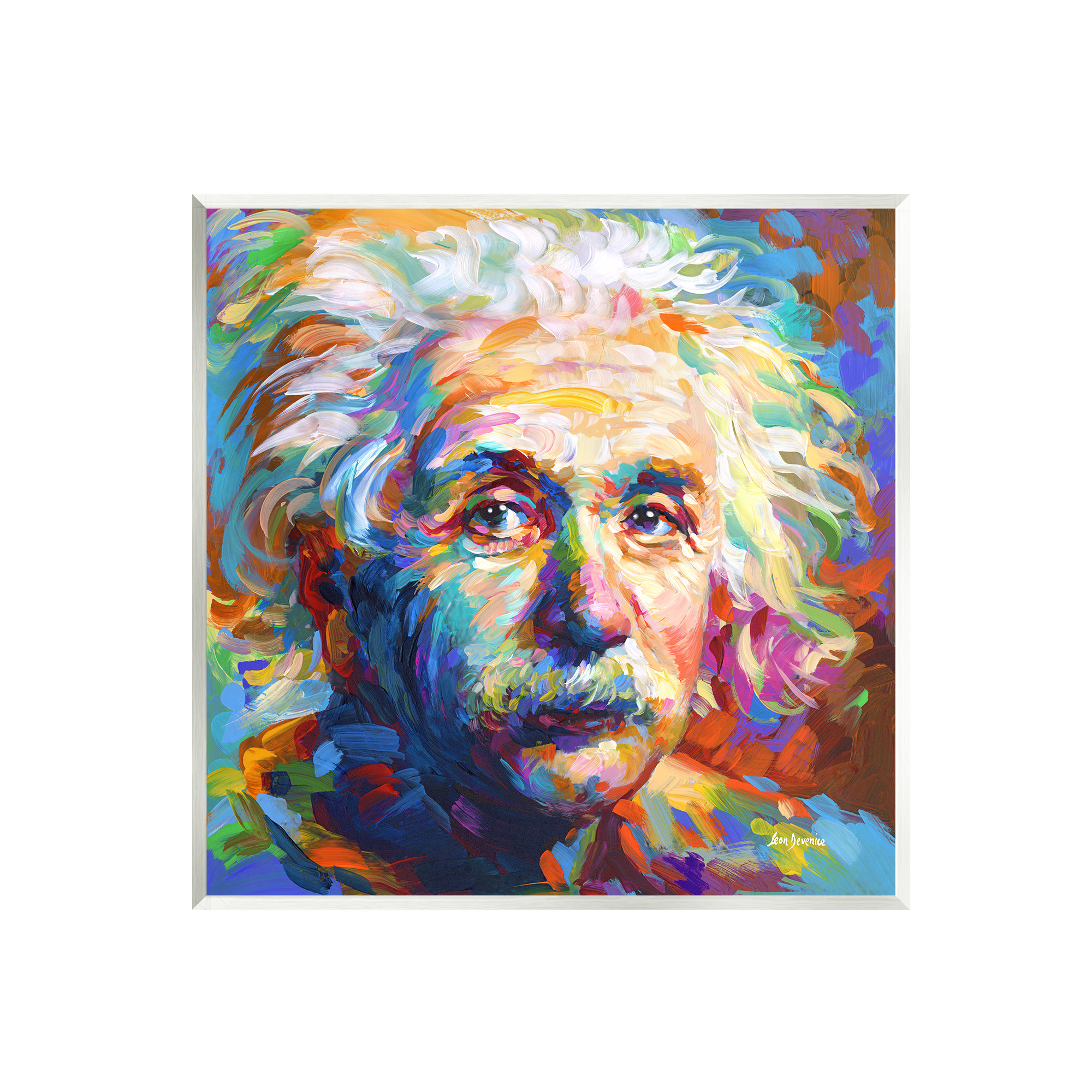 Stupell Industries Abstract Albert Einstein Portrait On Canvas by Leon ...