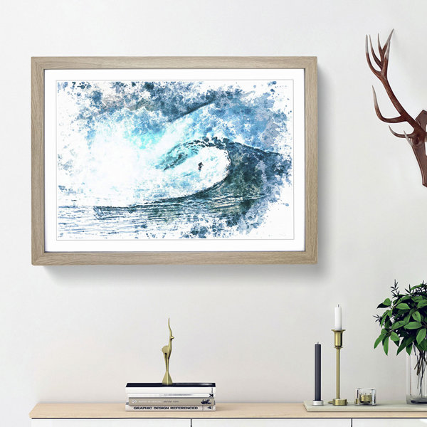 East Urban Home Surfing the Wave in Abstract - Picture Frame Painting ...