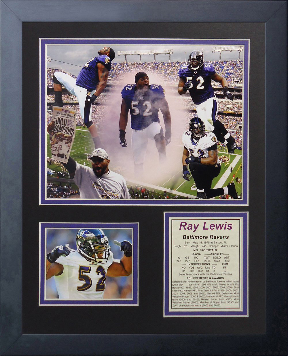 Legends Never Die Baltimore Ravens Ray Lewis Collage Framed Memorabili ...