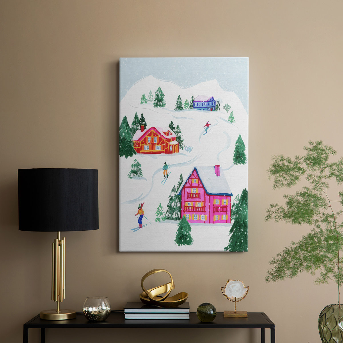 Dakota Fields Candy Ski Village II -Gallery Wrapped Cavas | Wayfair