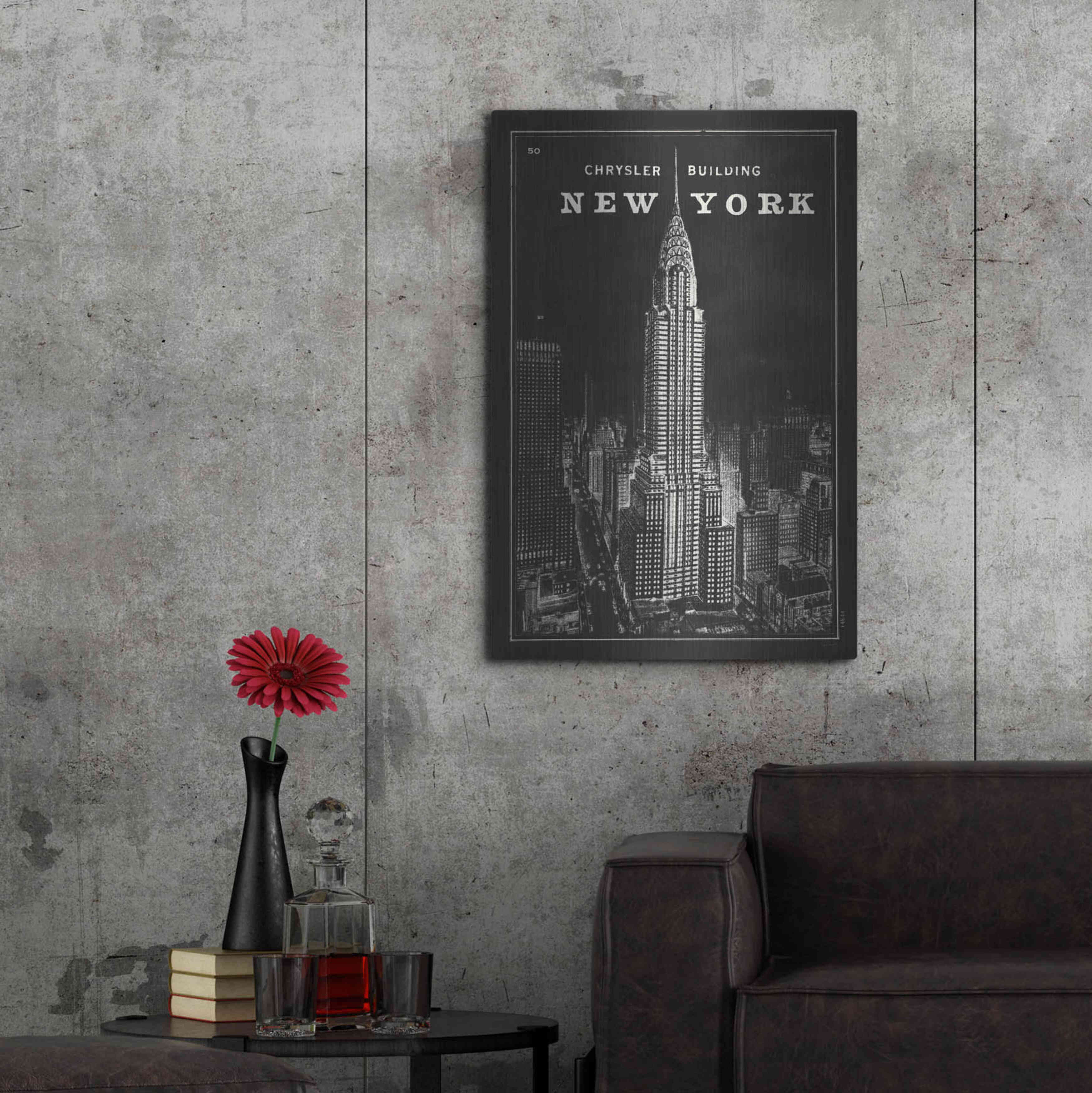 Williston Forge Luxe Metal Art 'Blueprint Map New York Chrysler Bu ...
