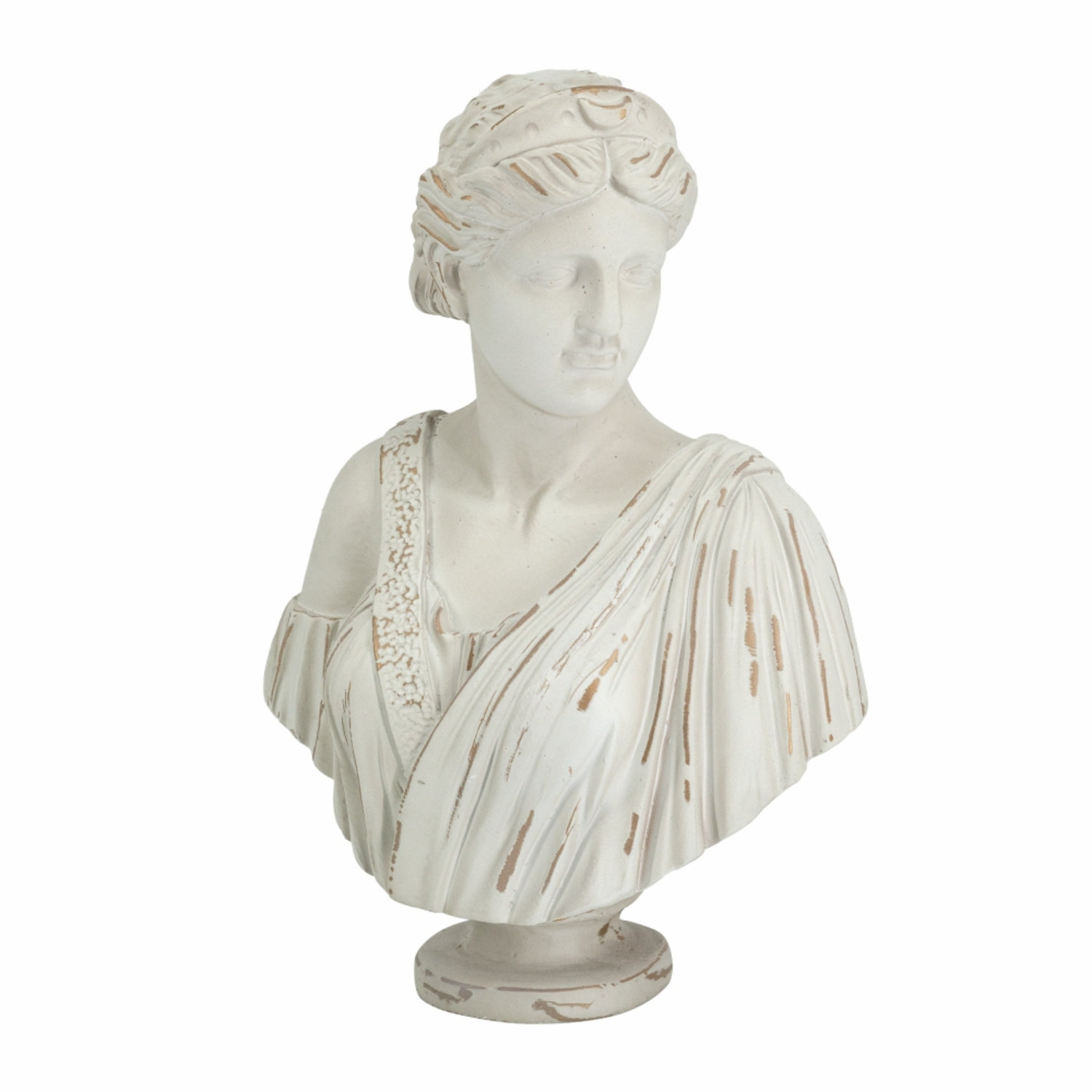Bloomsbury Market Baroque Bust Statue - 11" x 6" x 16" - White, Gold ...