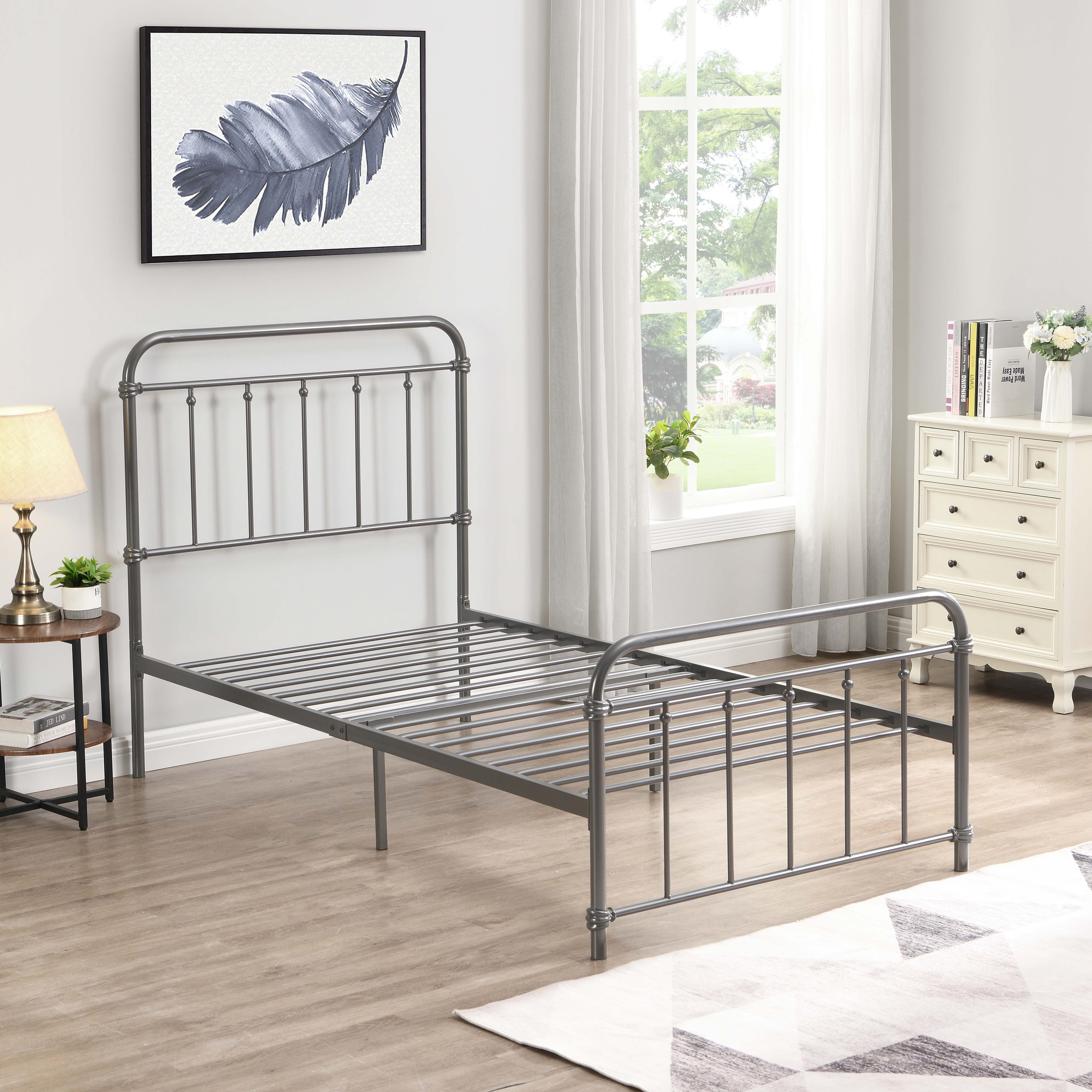 Sand & Stable™ Justine Full Metal Farmhouse Classic Platform Bed (Fully ...