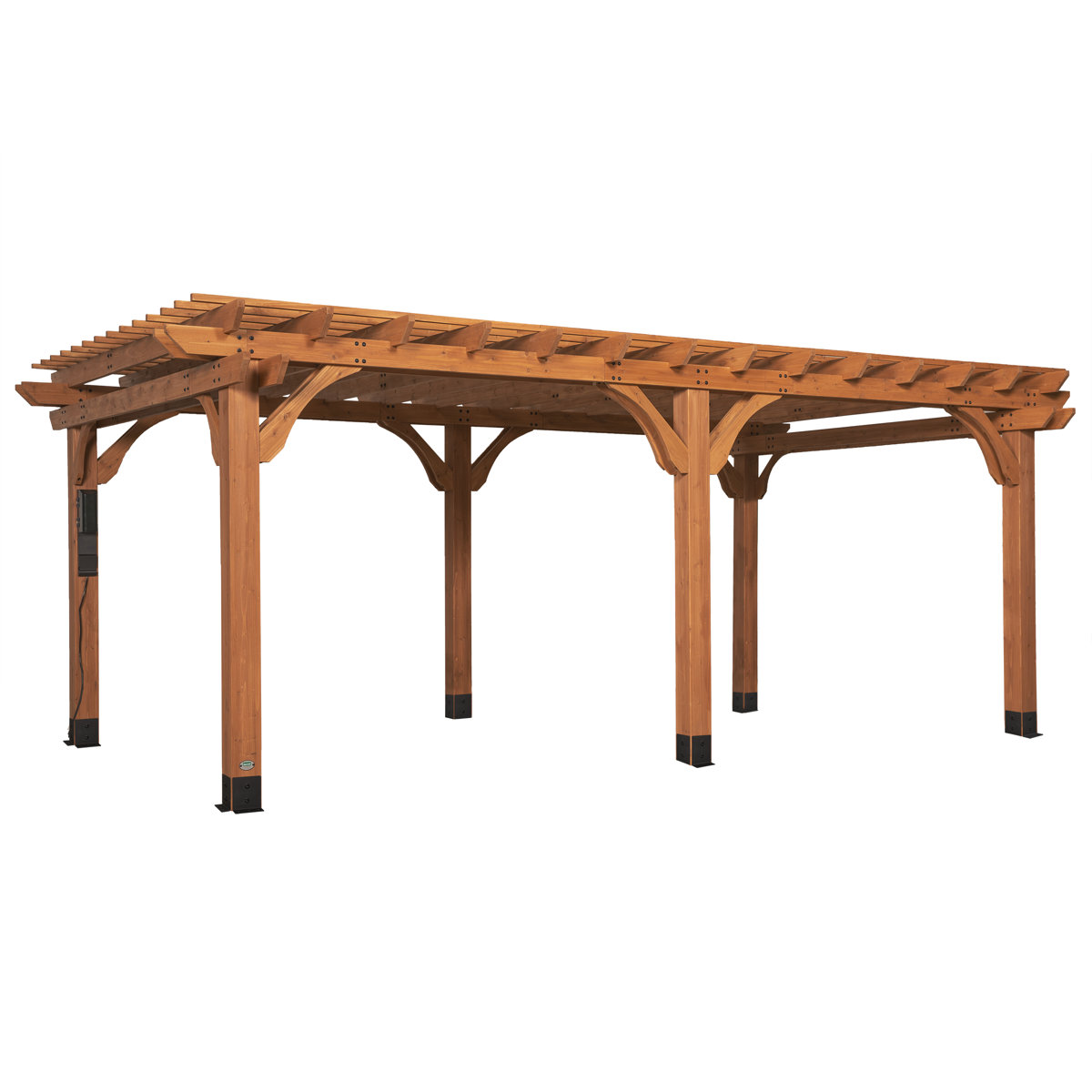 Backyard Discovery Beaumont 20' x 12' Cedar Wood Outdoor Patio Pergola ...