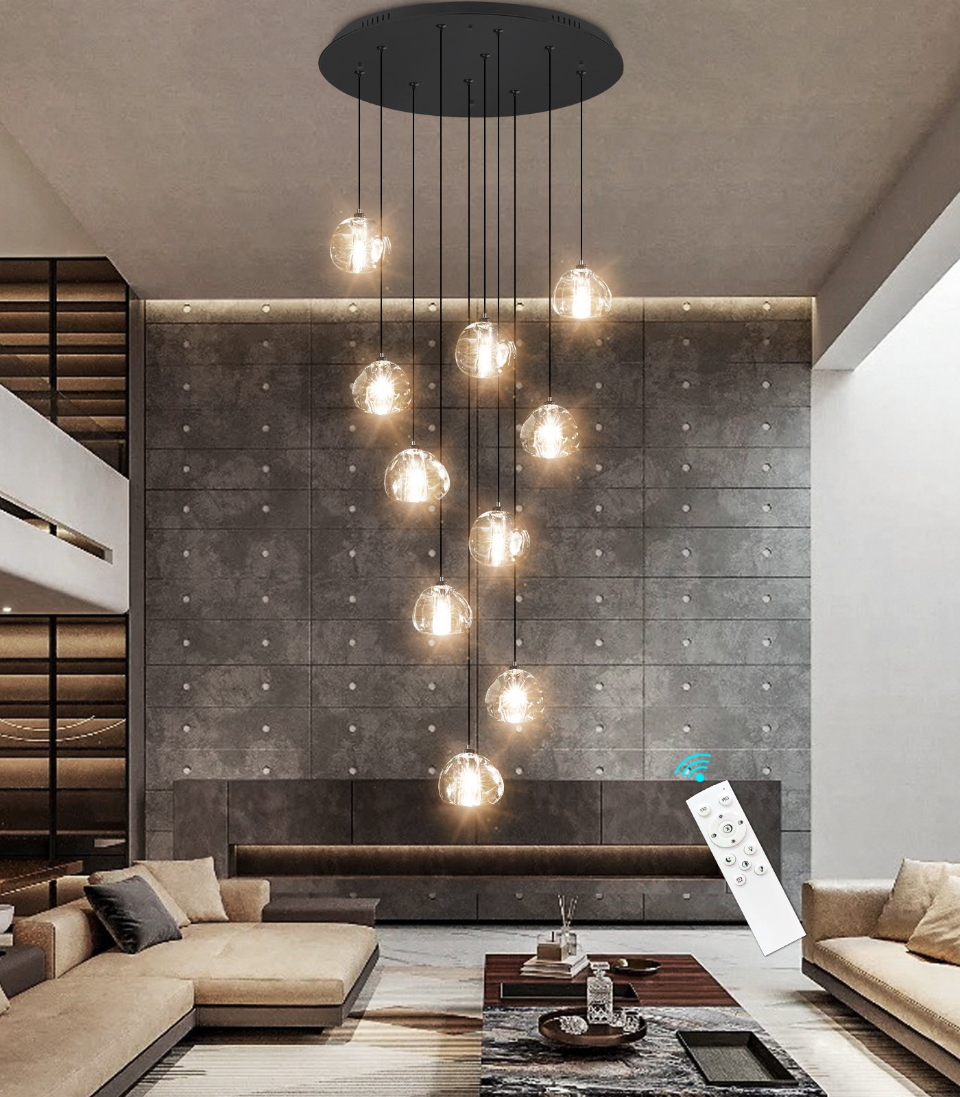 Mercer41 10-lights High Ceiling Glam Chandeliers LED Dimmable Light ...