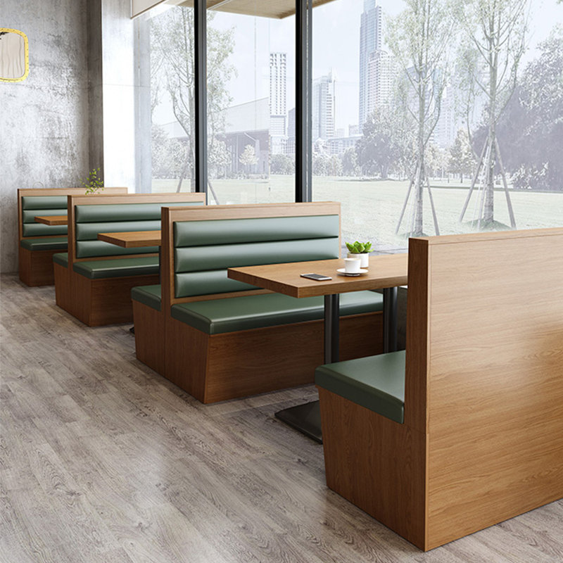 Visual card holder Retro Simple Restaurant Cafe Upholstered Benches ...