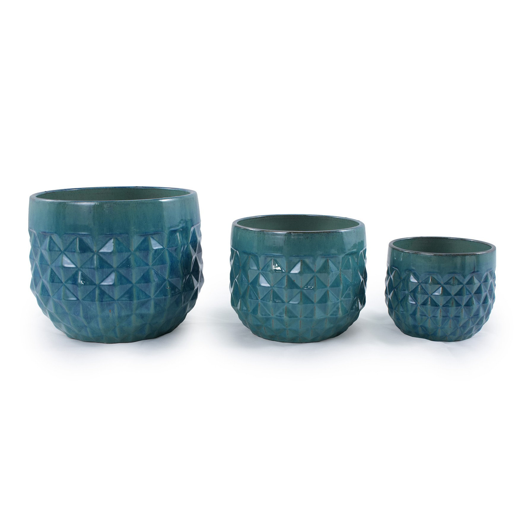 PRIME PLUMBING INCORPORATED 3-piece diamond ceramic flower pot set ...