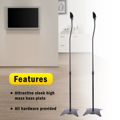 Symple Stuff Adjustable Height Speaker Stands | Wayfair