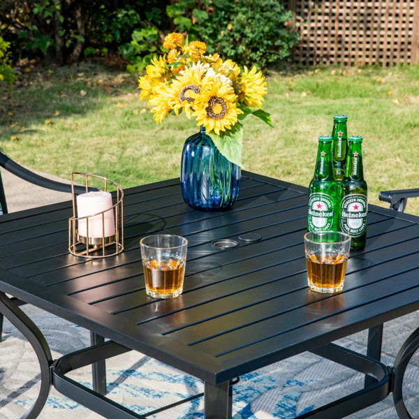 Wildon Home® Basima 4 - Person Square Outdoor Dining Set | Wayfair