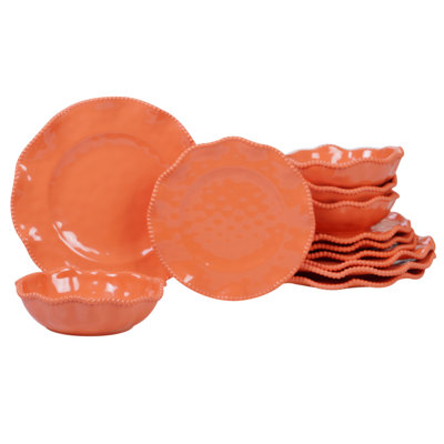 orange dishware