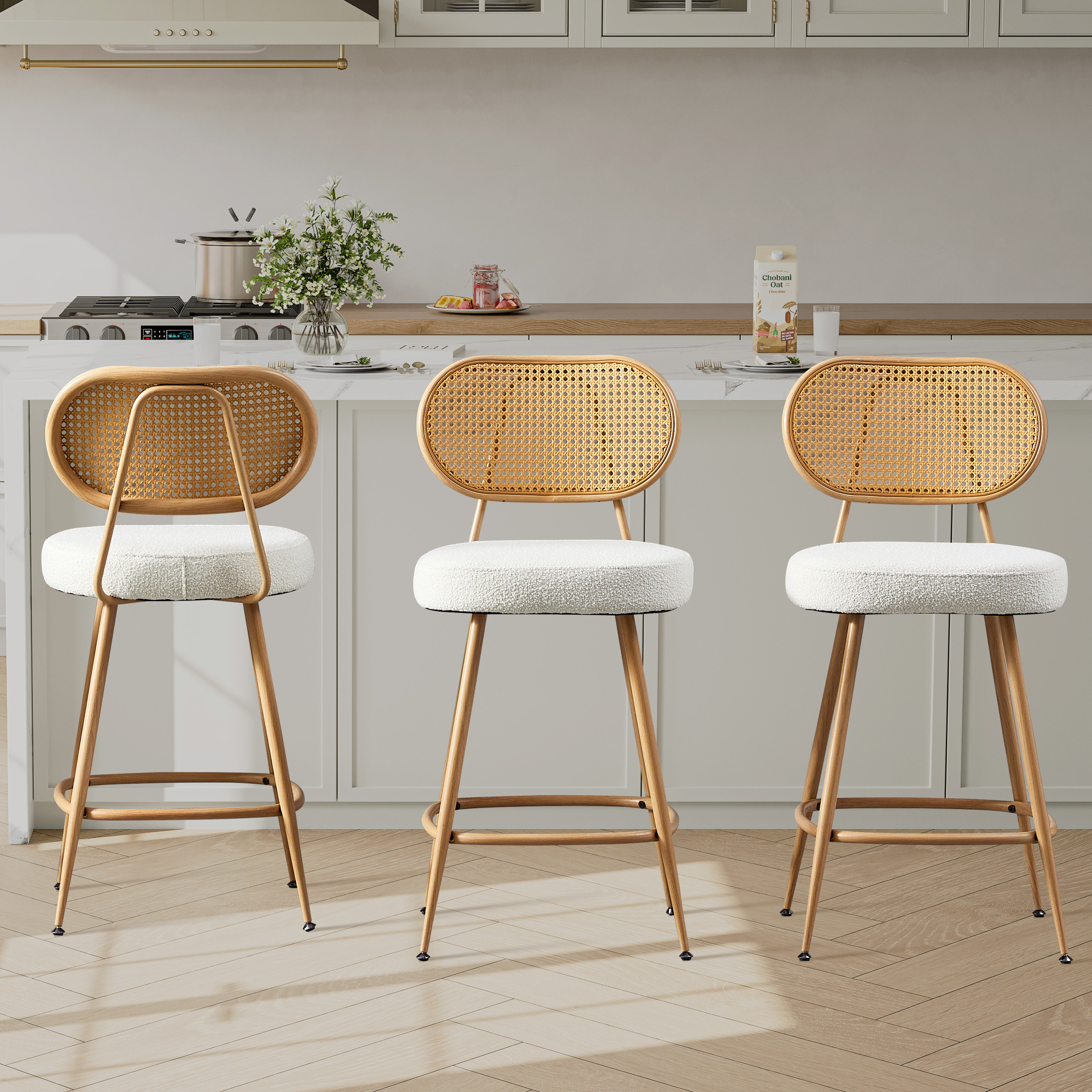 George Oliver 26''Modern Armless Upholstered Counter Height Stools With ...