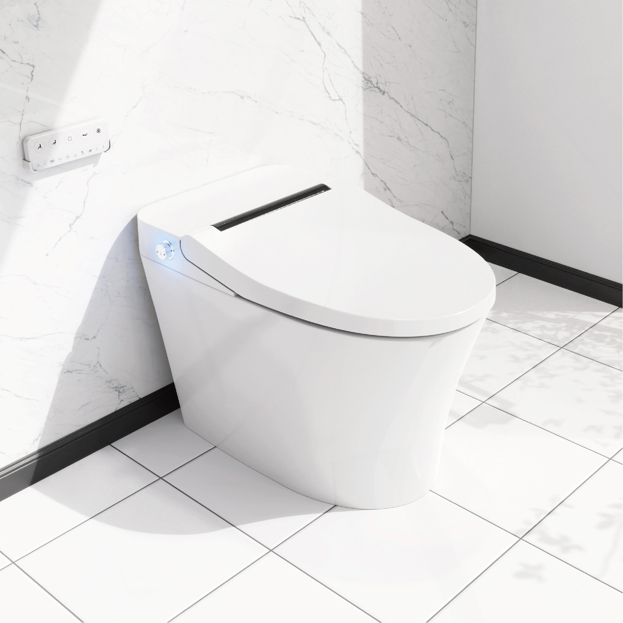 Alxfarton Luxury Smart Toilet With Bidet Built In | Wayfair