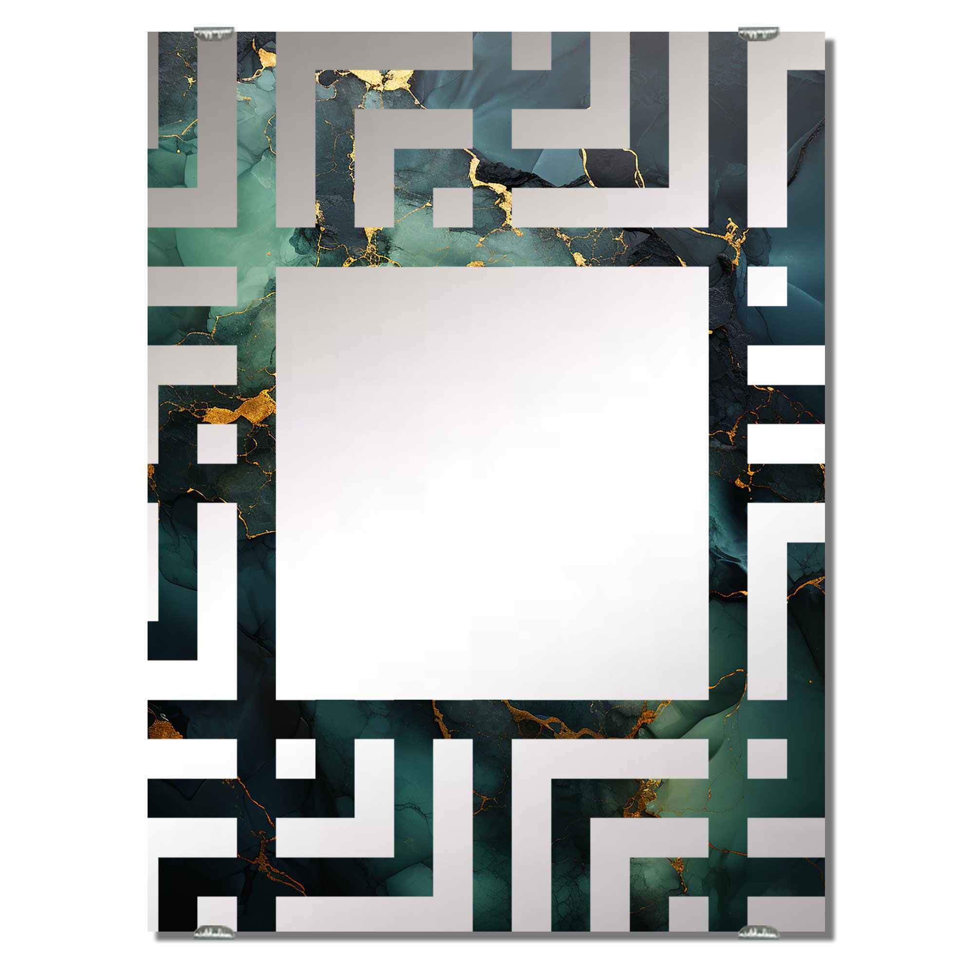 East Urban Home Rylah - Abstract Marble Decorative Wall Mirrors | Wayfair