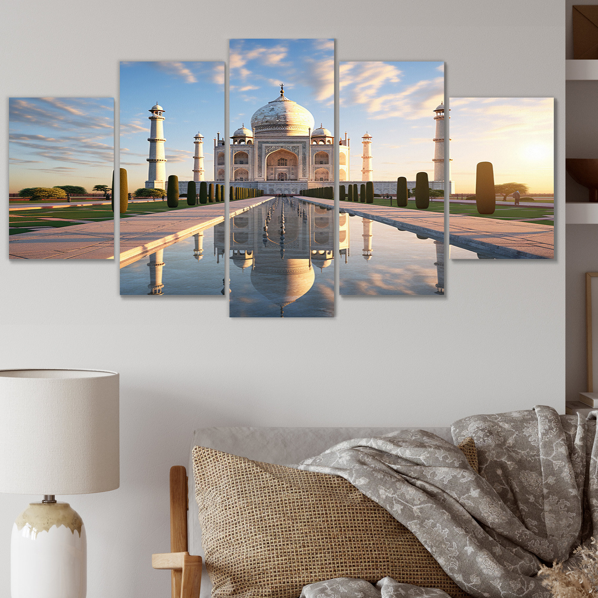 Design Art Islam Art Taj Mahal I - Islamic Canvas Print - 5 Panels ...