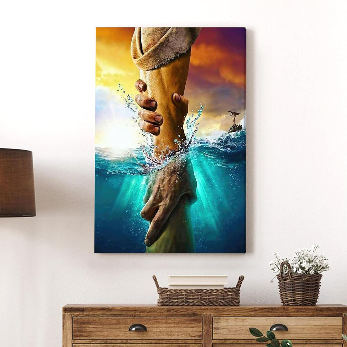 Red Barrel Studio® Framed Jesus Christ Canvas Wall Art The Hand Of God ...